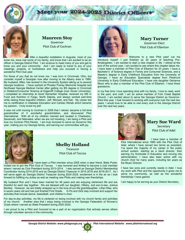 Leadership – Georgia District Pilot – Pilot Club International